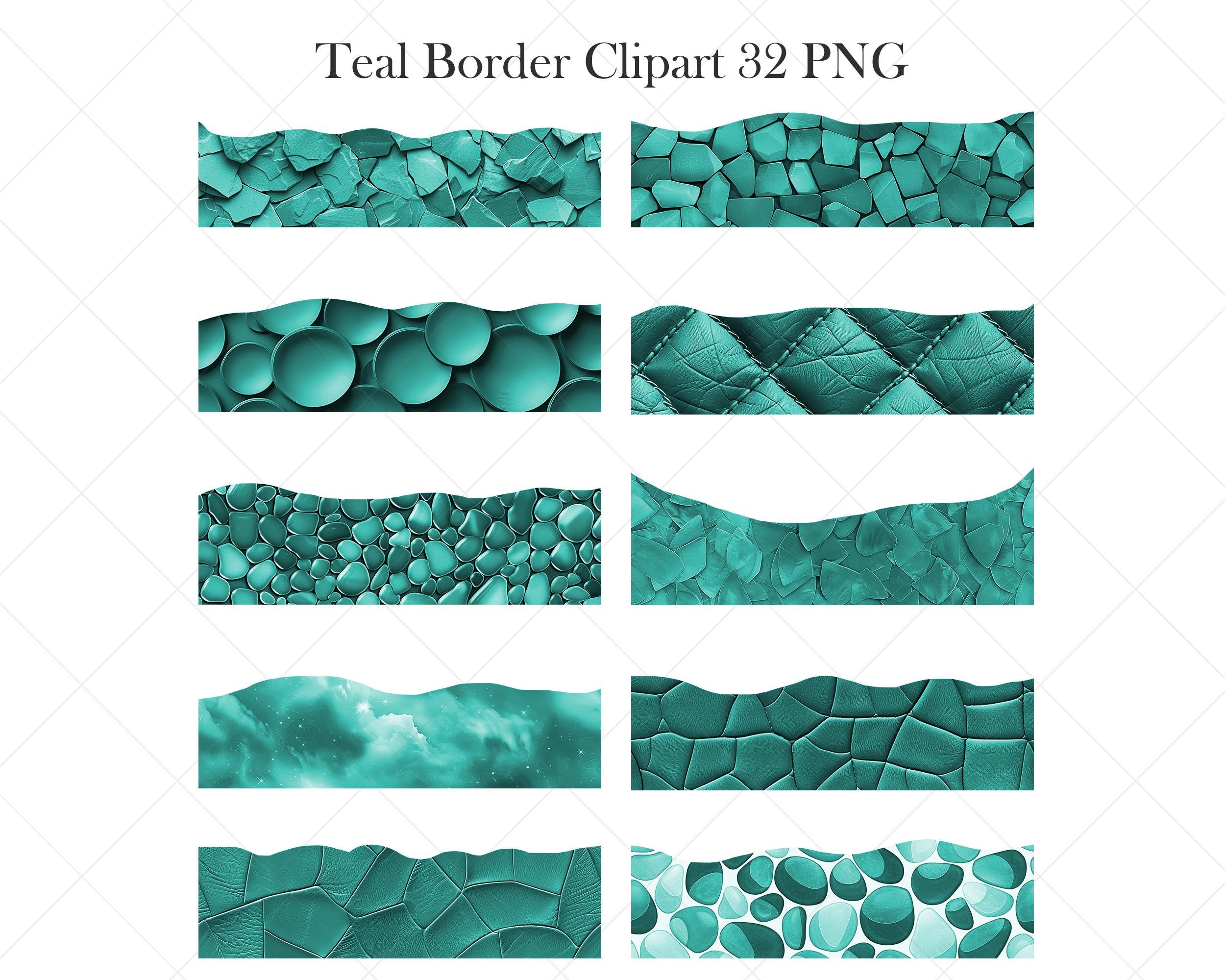 Teal Border Clipart Teal Green Borders Png Scrapbook Digital