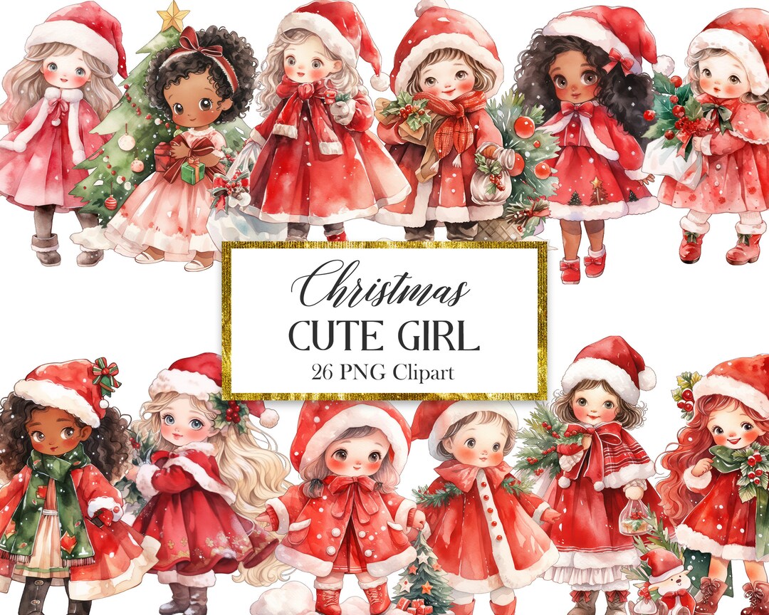 Christmas Girl PNG Clipart, Christmas Cute Girl Sublimation, Digital ...