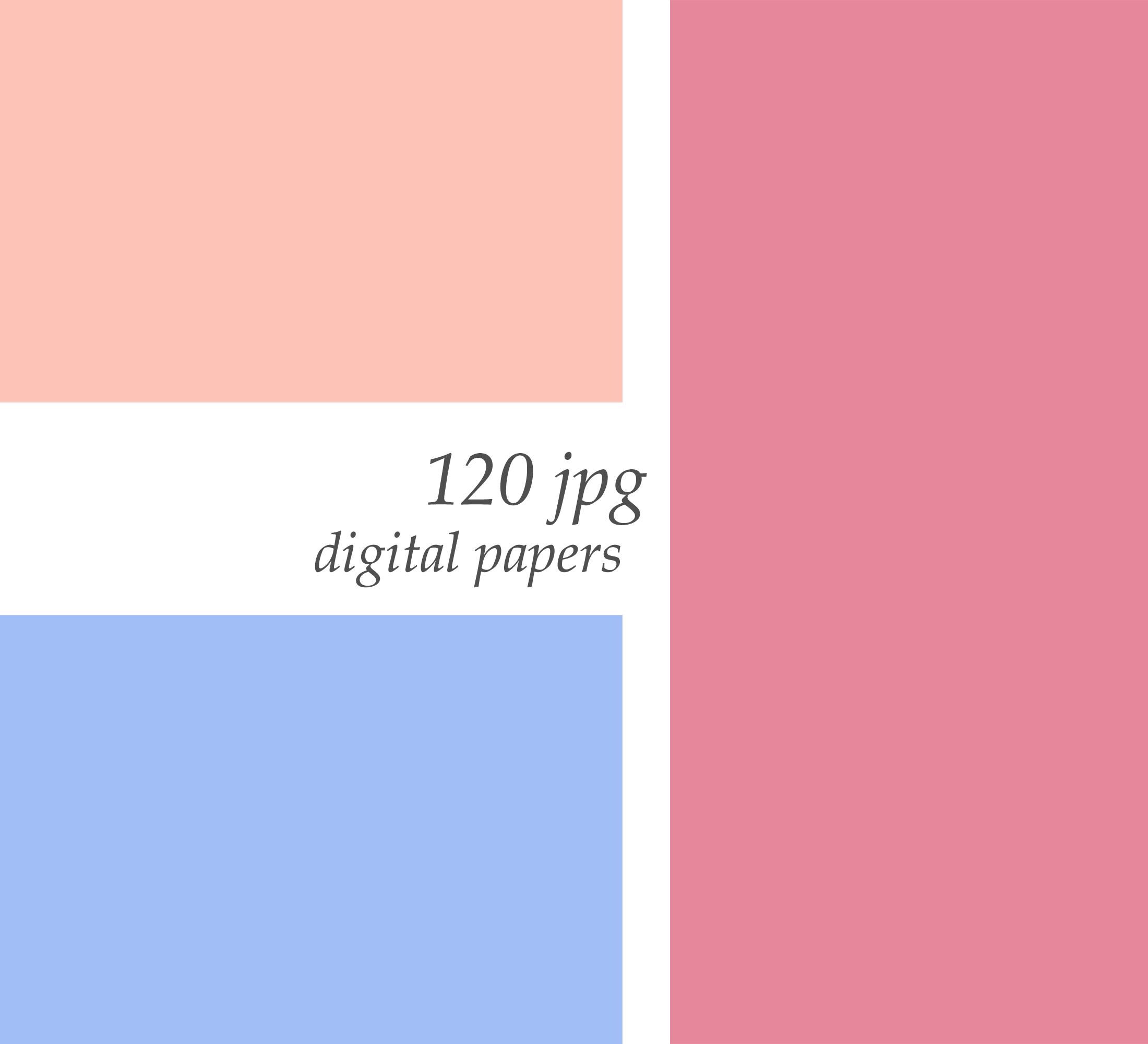 Solid Color Digital Paper, Colorful Background Bundle, Scrapbook Paper ...