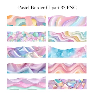 Pastel Border Clipart, Pastel Texture Borders PNG, Scrapbook, Digital ...