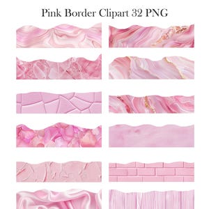 Pink Border Clipart, Pink Texture Borders PNG, Scrapbook, Junk Journal ...