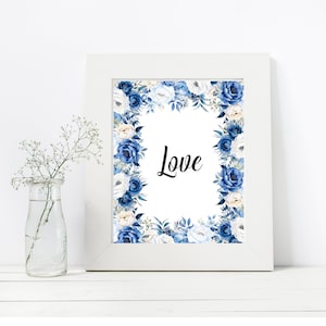 Winter Flower Border Clipart, Watercolor Blue Flower PNG, Flower Frame ...