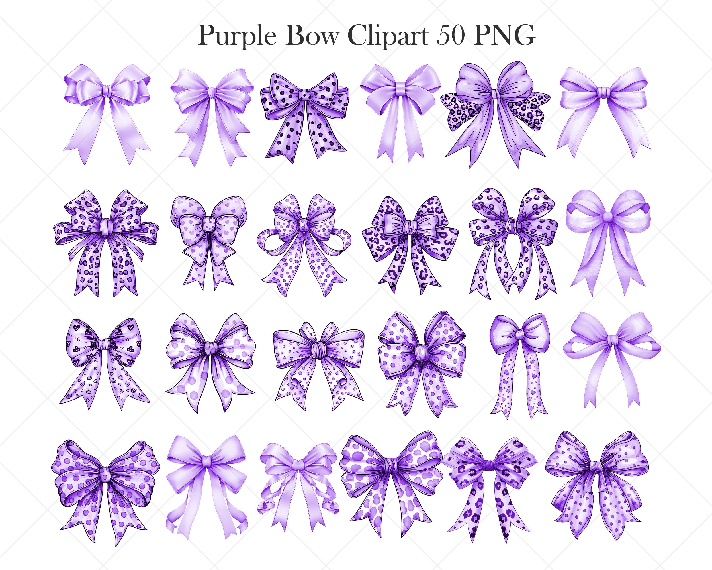 Purple Bow PNG, Watercolor Purple Ribbon Clipart, Purple Bow Clipart ...