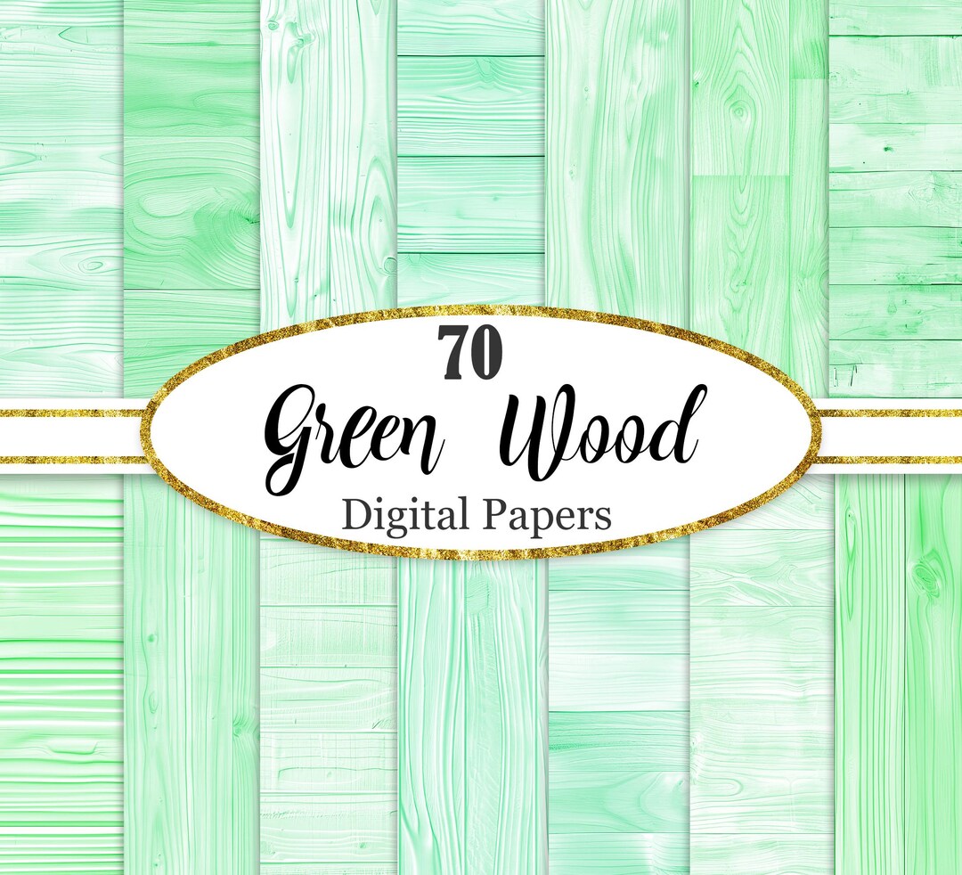 Green Wood Digital Paper, Wood Background, Wood Texture, Scrapbook ...