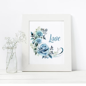 Blue Rose PNG, Watercolor Blue Rose Border Clipart, Rose Corner, Blue ...