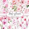 Pink Wildflower Clipart, Watercolor Floral Clipart Bundle, Flower ...