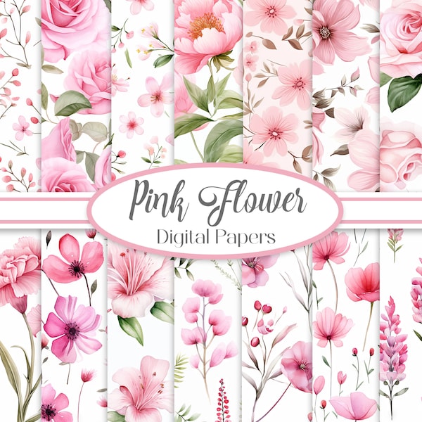 Flower Digital Paper - Etsy