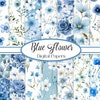 Dusty Blue Watercolor Wash Background Digital Papers, Dusty Blue ...