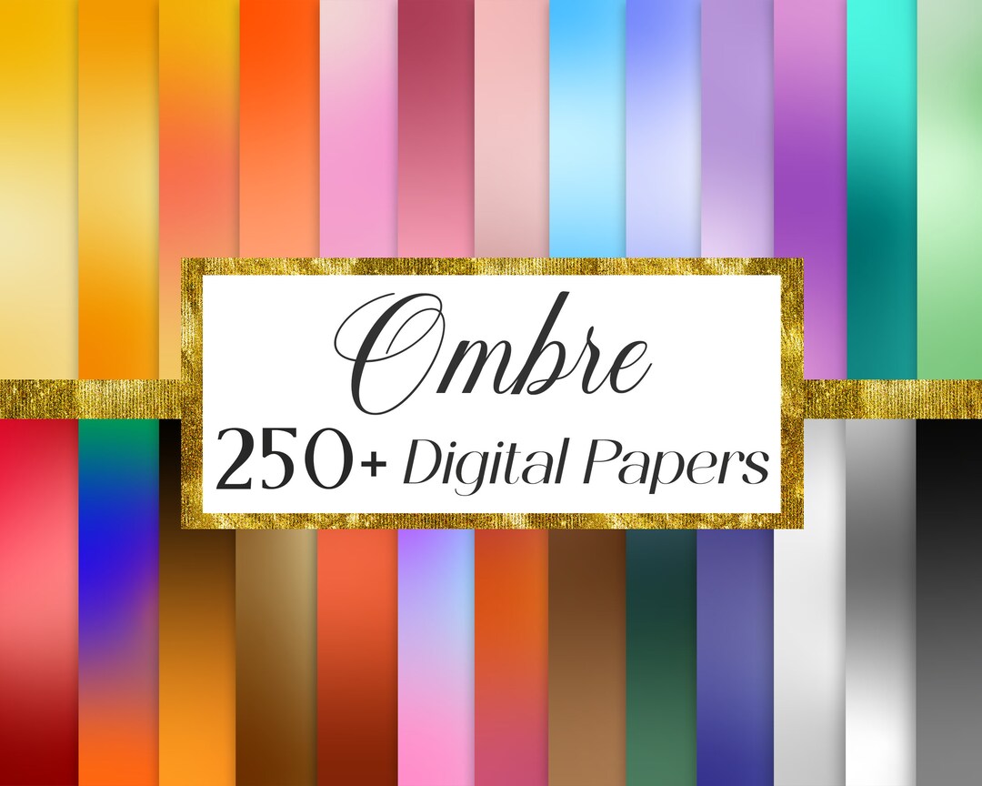 Ombre Digital Paper, Scrapbook Paper Pack, Rainbow Digital Paper Bundle ...