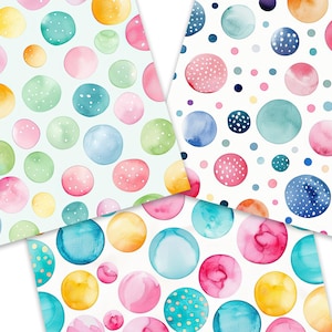 Watercolor Dot Digital Paper, Dot Background Bundle, Digital Download ...