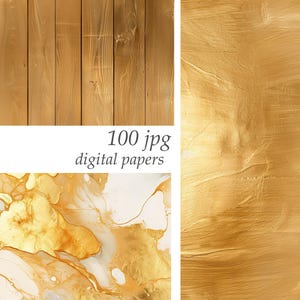 Gold Digital Paper, Gold Background Bundle, Gold Texture, Scrapbook ...