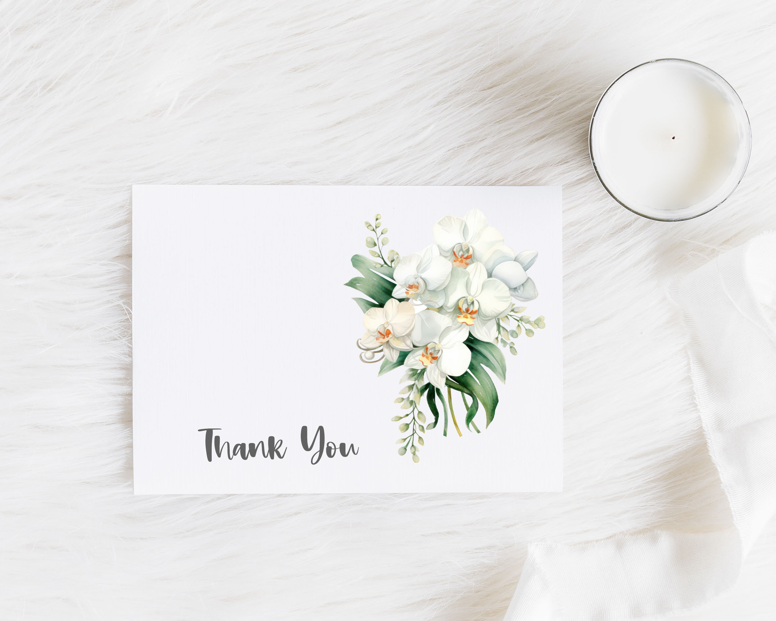 White Orchid PNG, Watercolor Orchid Clipart Bundle, White Flower ...