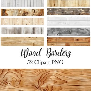 Wood Border Clipart, Borders PNG, Scrapbook, Junk Journal, Digital ...