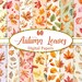 Autumn Leaves Digital Paper, Autumn Background Bundle, Scrapbook Paper ...