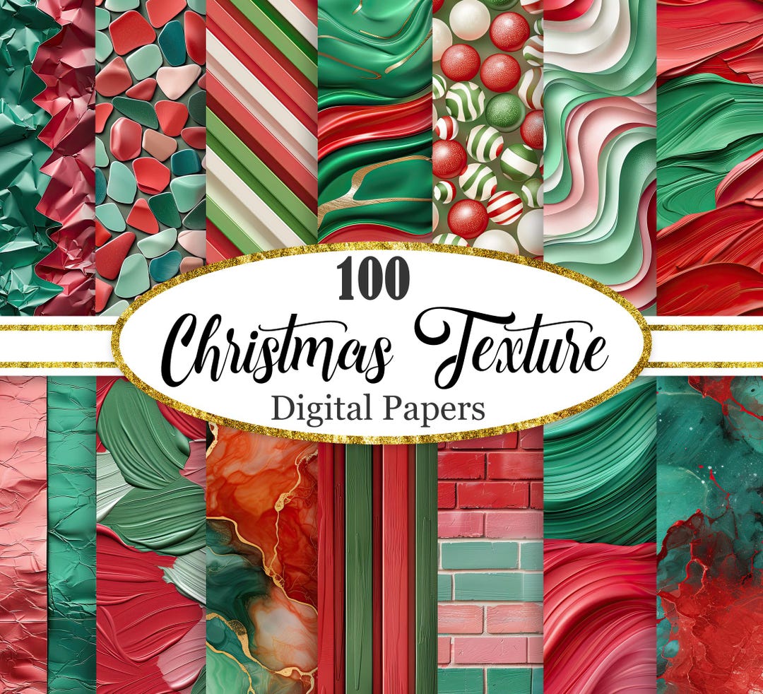 Christmas Digital Paper, Christmas Background Bundle, Christmas Texture ...