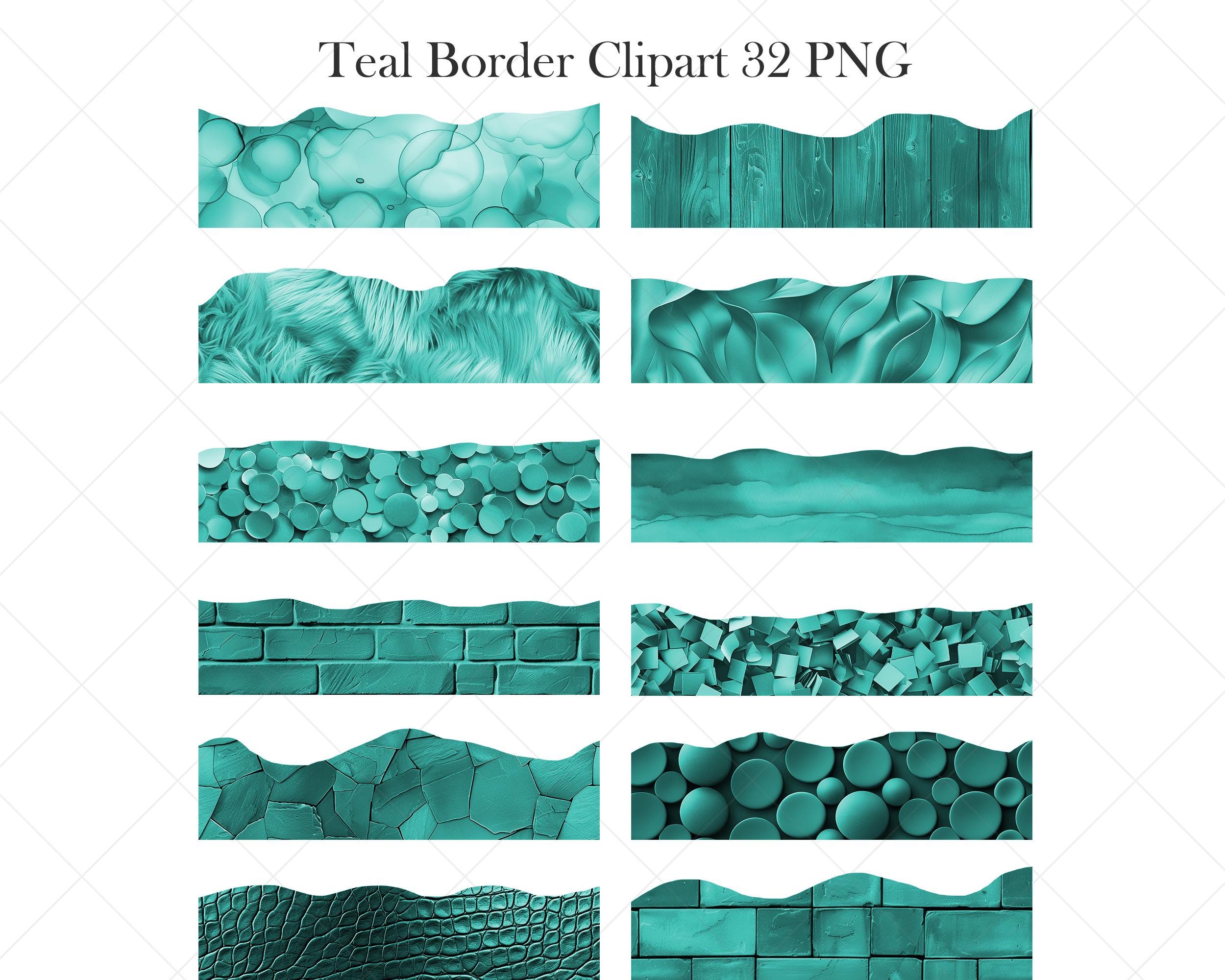 Teal Border Clipart Teal Green Borders Png Scrapbook Digital