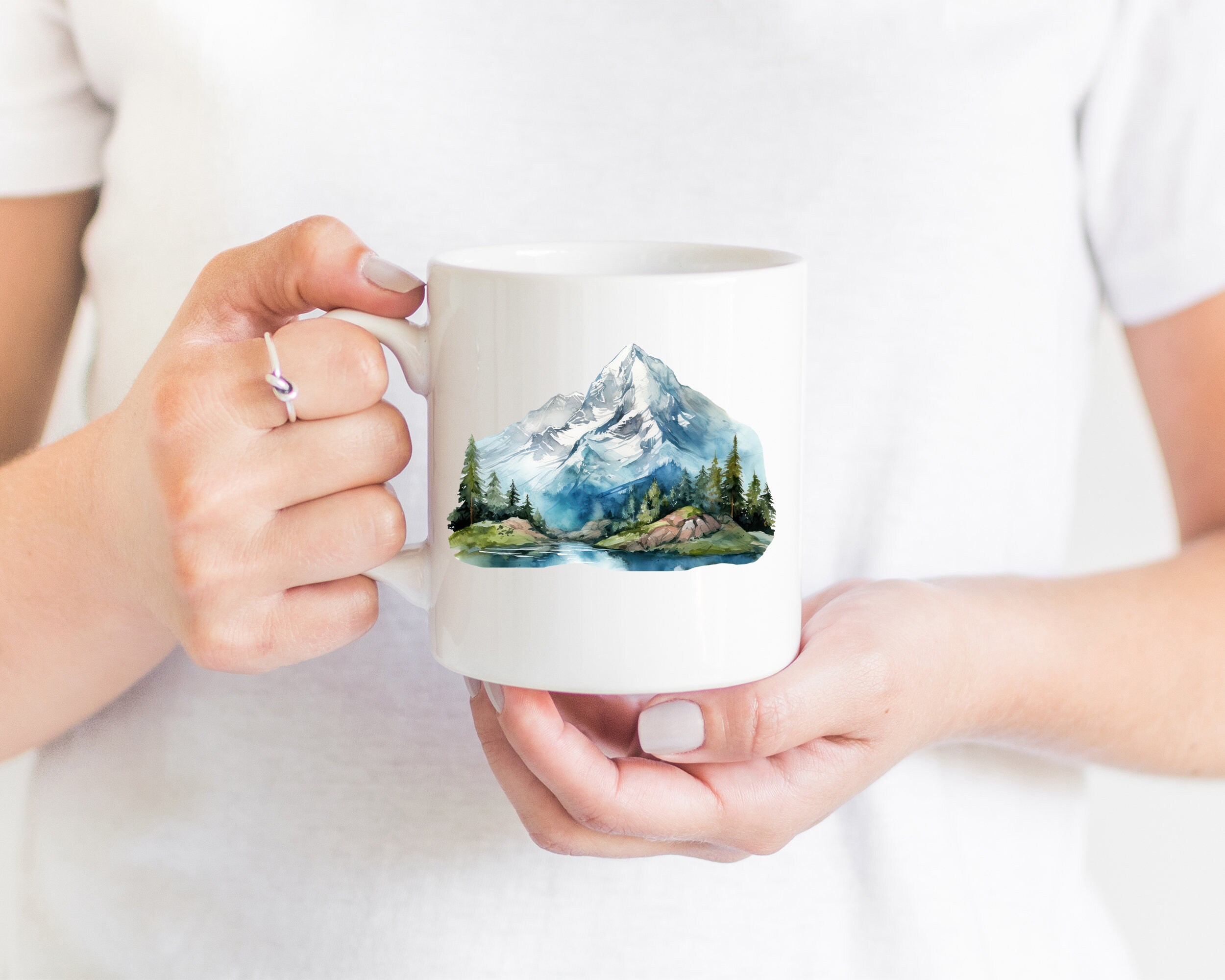 Mountain Clipart, Watercolor Mountain Landscape Clipart, Mountain PNG ...