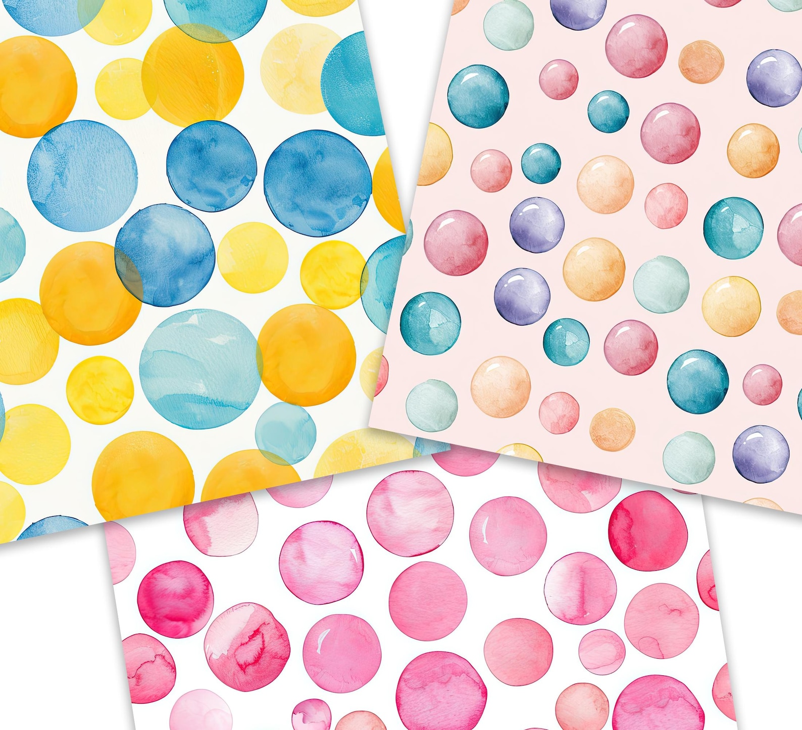 Watercolor Dot Digital Paper, Dot Background Bundle, Digital Download ...