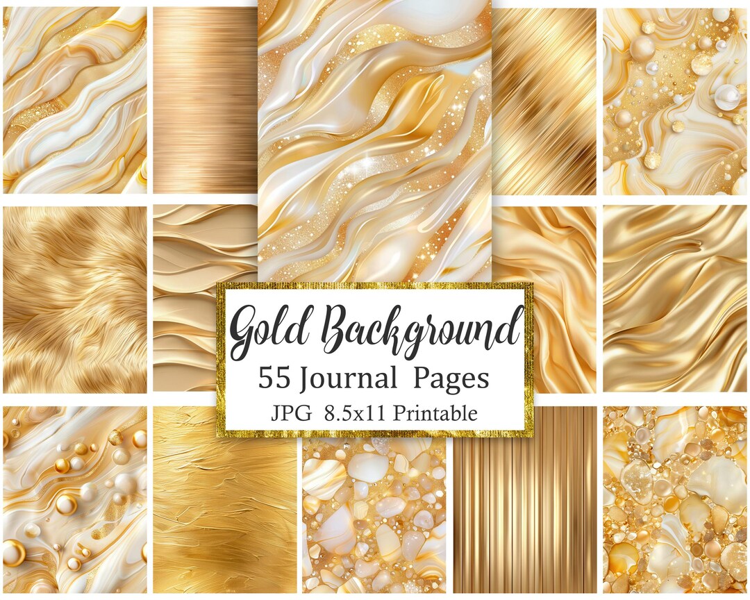 Gold Background Journal Pages, Gold Digital Paper, Texture - Etsy