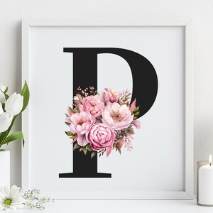 Pink Floral Alphabet Clipart, Flower Alphabet PNG, Letters Clipart ...