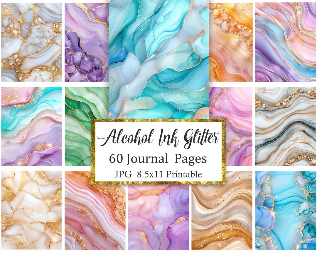 Alcohol Ink Glitter Journal Pages, Digital Paper Background - Etsy