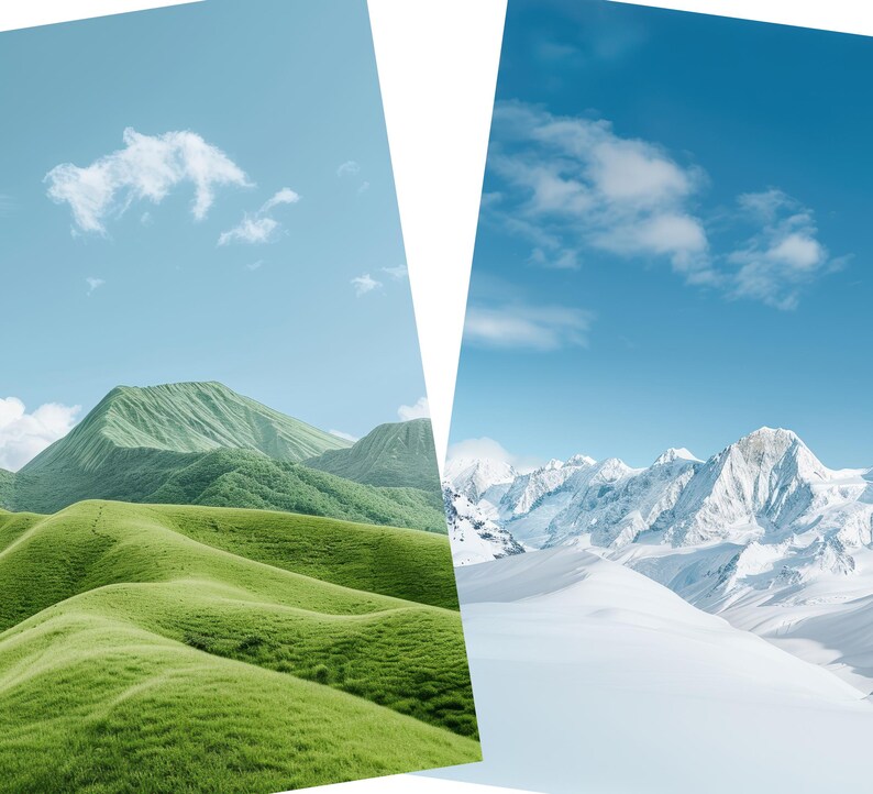 Mountain Landscape Digital Paper, Scenery Background, Scrapbook Paper ...