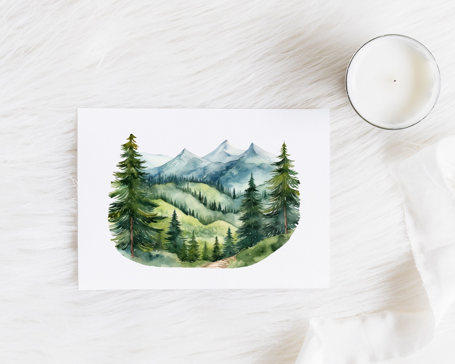 Mountain Clipart, Watercolor Mountain Landscape Clipart, Mountain PNG ...