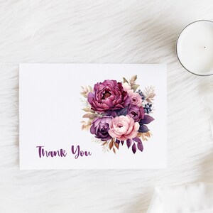 Purple Burgundy Flower Clipart, Watercolor Floral PNG, Wedding Flower ...