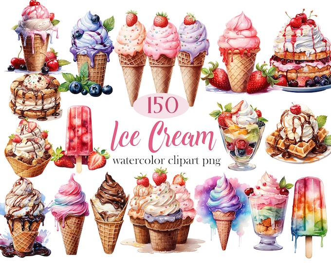 Kawaii Cute Ice Cream Png Bundle Etsy Canada
