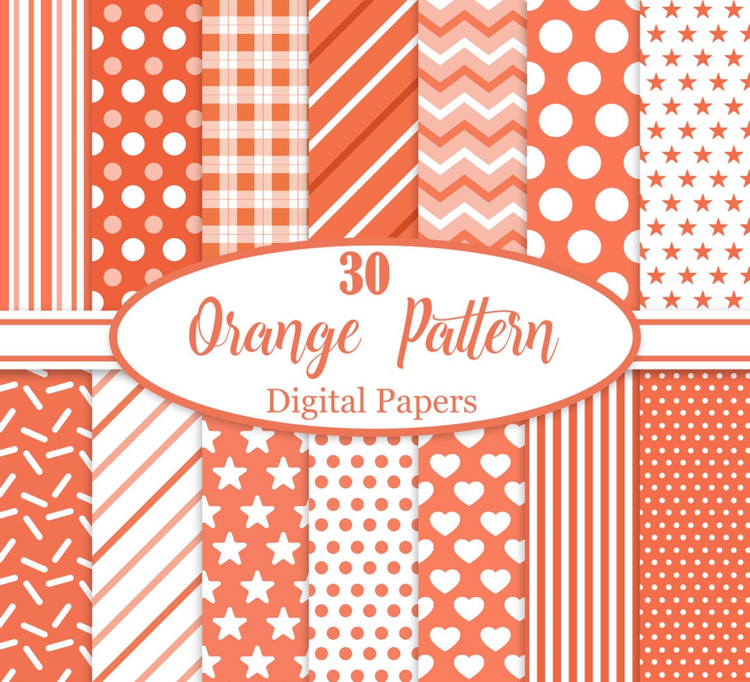 Orange Digital Paper, Orange Background, Scrapbook Paper, Orange ...