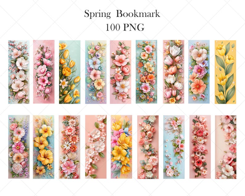 Spring Bookmark PNG, Flower Bookmark Sublimation, Digital Download - Etsy