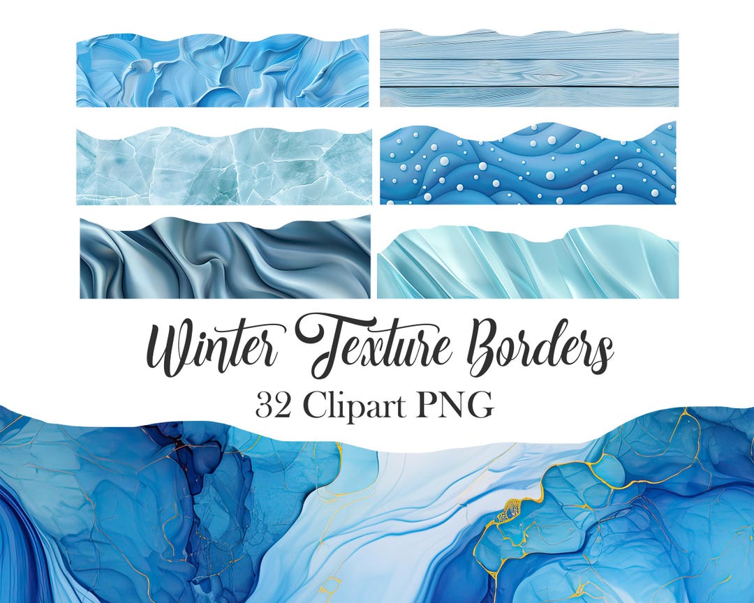 Winter Border Clipart, Winter Texture Borders PNG, Digital Download - Etsy