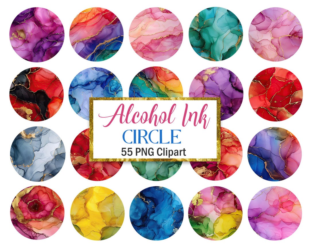 Alcohol Ink Circle Clipart, Circle PNG, Colorful, Sublimation, Digital ...