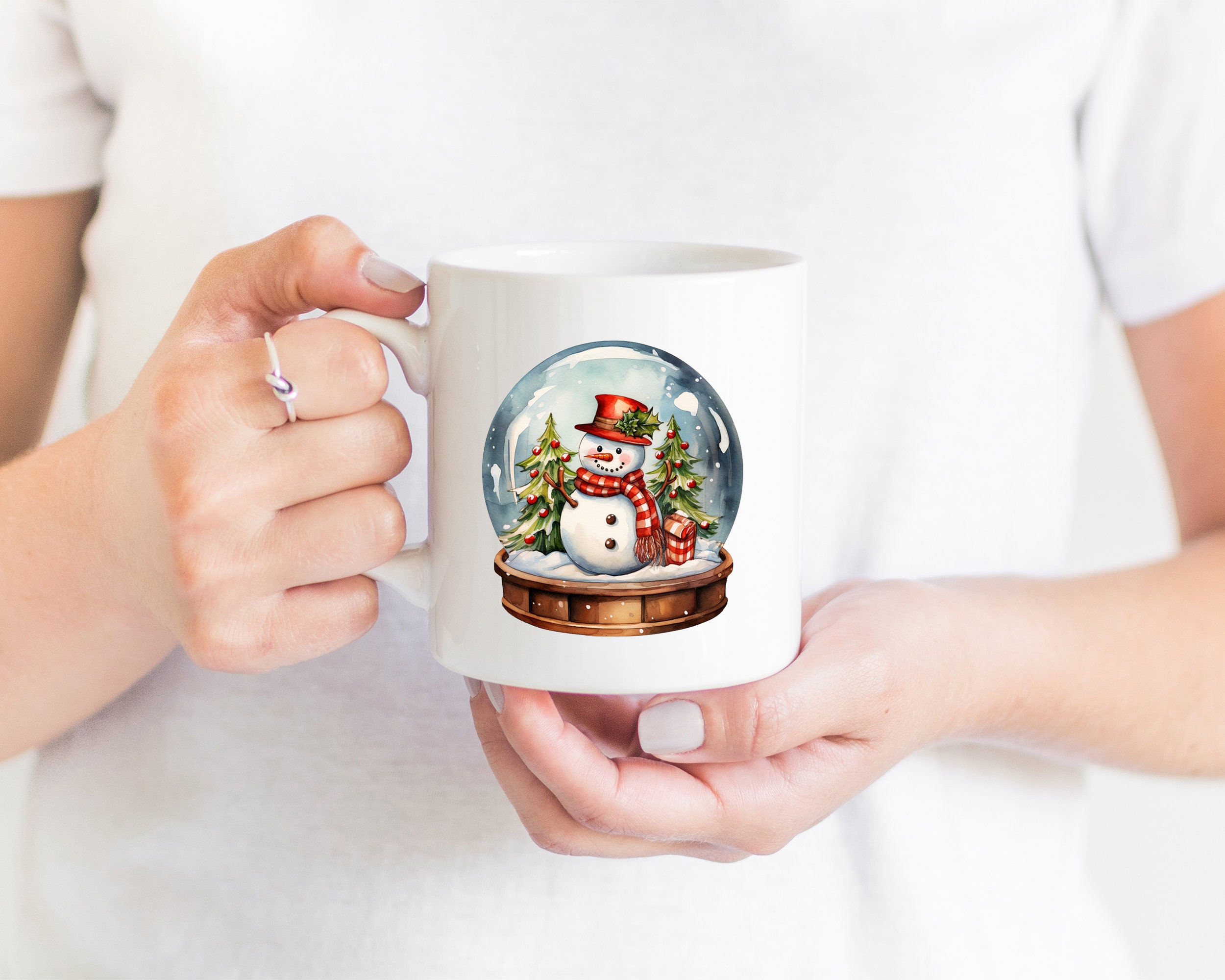 Christmas Snow Globe Clipart, Watercolor Christmas Snow Globe PNG ...