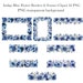 Indigo Blue Flower Border Clipart, Watercolor Flower Borders PNG Bundle ...
