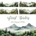 Forest Border Clipart, Watercolor Tree Border PNG, Sublimation, Nature ...