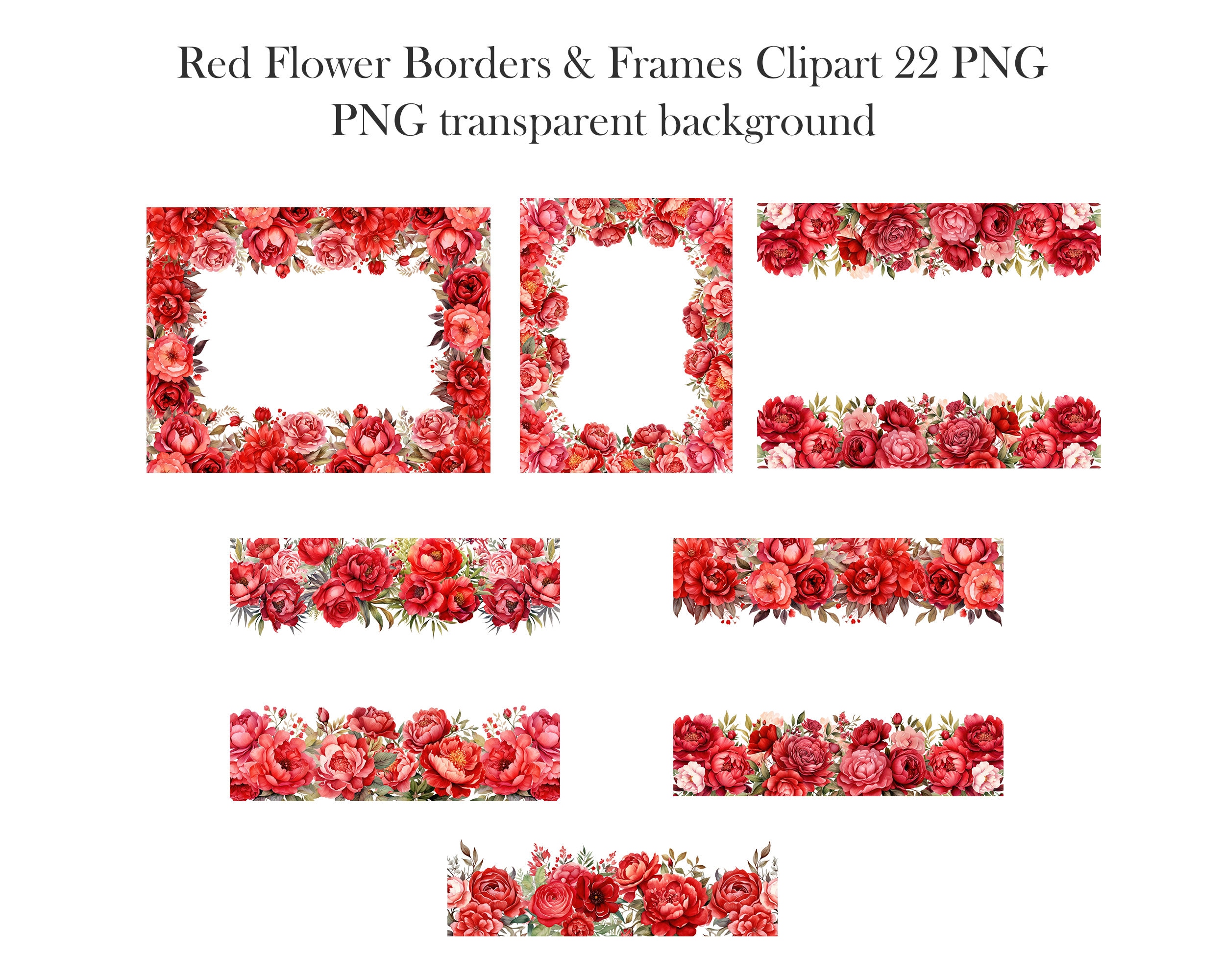 Red Flower Border Clipart