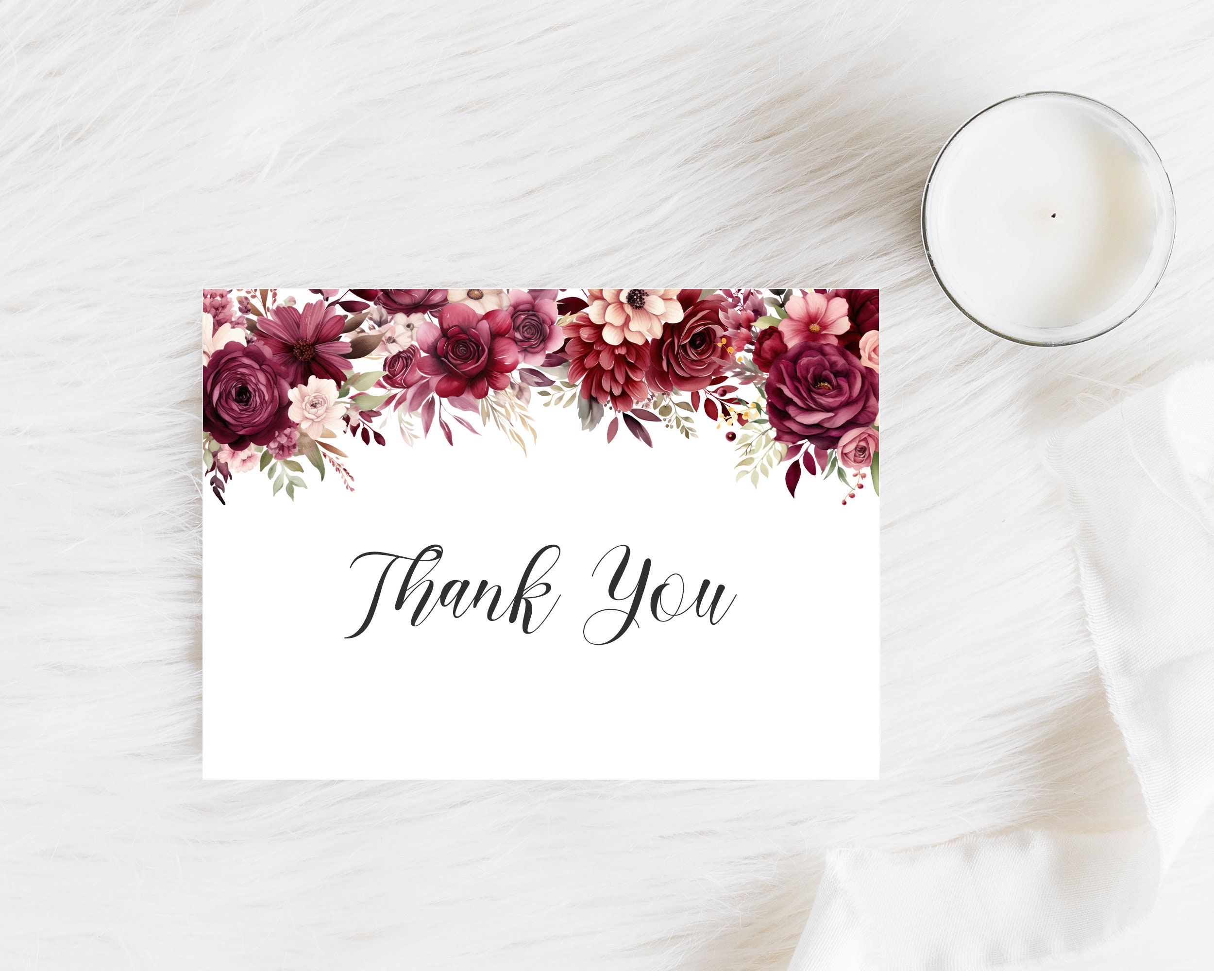 Burgundy Flower Border Clipart, Watercolor Flower Border PNG, Wedding ...