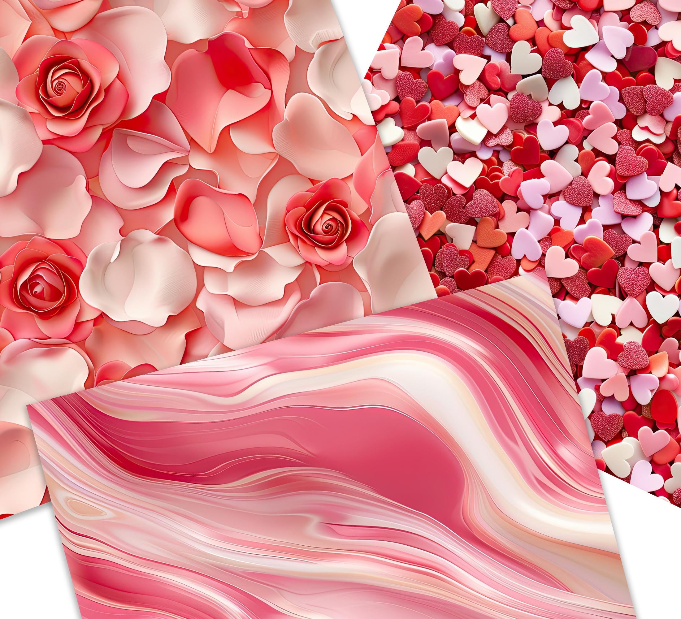 Valentine Digital Paper, Valentine Background Bundle, Valentine Texture ...