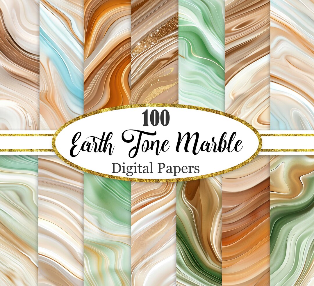 Earth Tone Digital Paper, Marble Background, Scrapbook Papers - Etsy