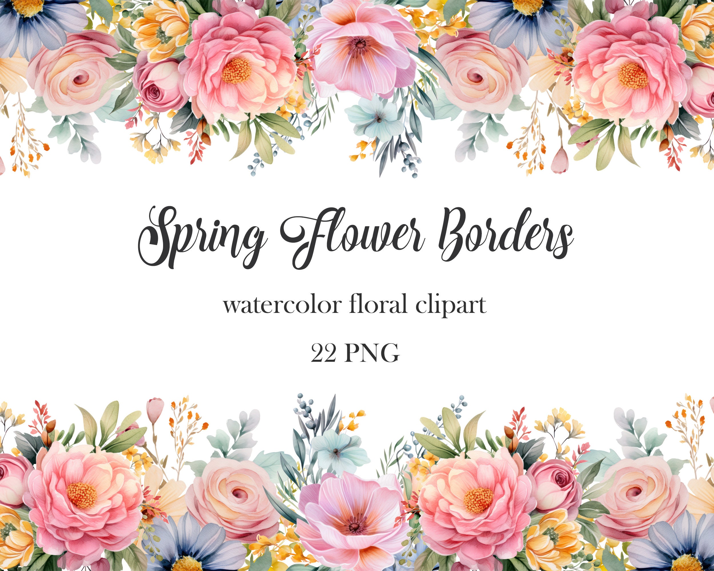 Spring Flower Border Png Spring Flowers For Design Frame And Border