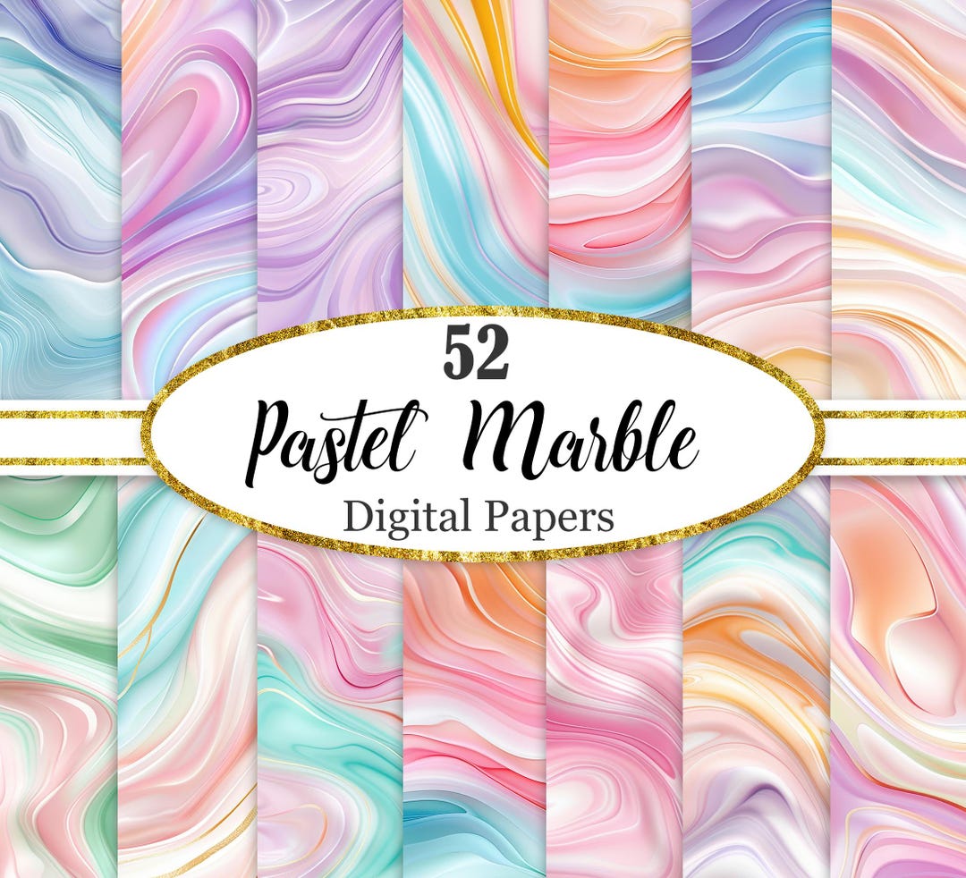 Pastel Marble Digital Paper, Marble Background, Texture, Scrapbook ...
