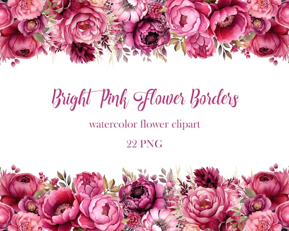 Pink Flowers Borders And Frames