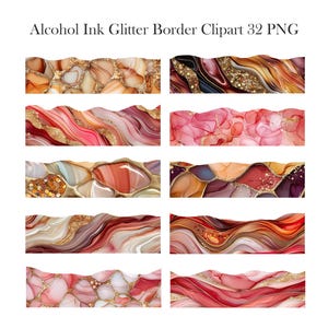 Alcohol Ink Border PNG, Colorful Ink Glitter Borders Clipart, Scrapbook ...