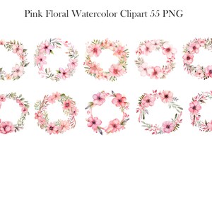 Pink Flower PNG, Watercolor Pink Floral Clipart Bundle, Wedding Bouquet ...