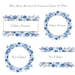 Blue Rose Border Clipart, Watercolor Flower Border PNG Bundle, Wedding ...