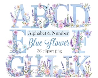 Autumn Floral Alphabet Clipart, Flower Alphabet PNG, Letters Clipart ...