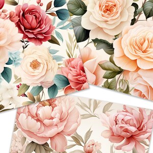 Spring Flower Digital Paper, Flower Background, Scrapbook Papers ...