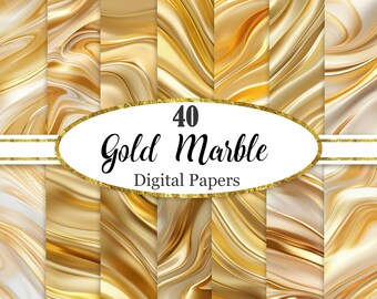 Gold Marble Digital Paper, Gold Scrapbook Paper, Marble Digital Paper ...