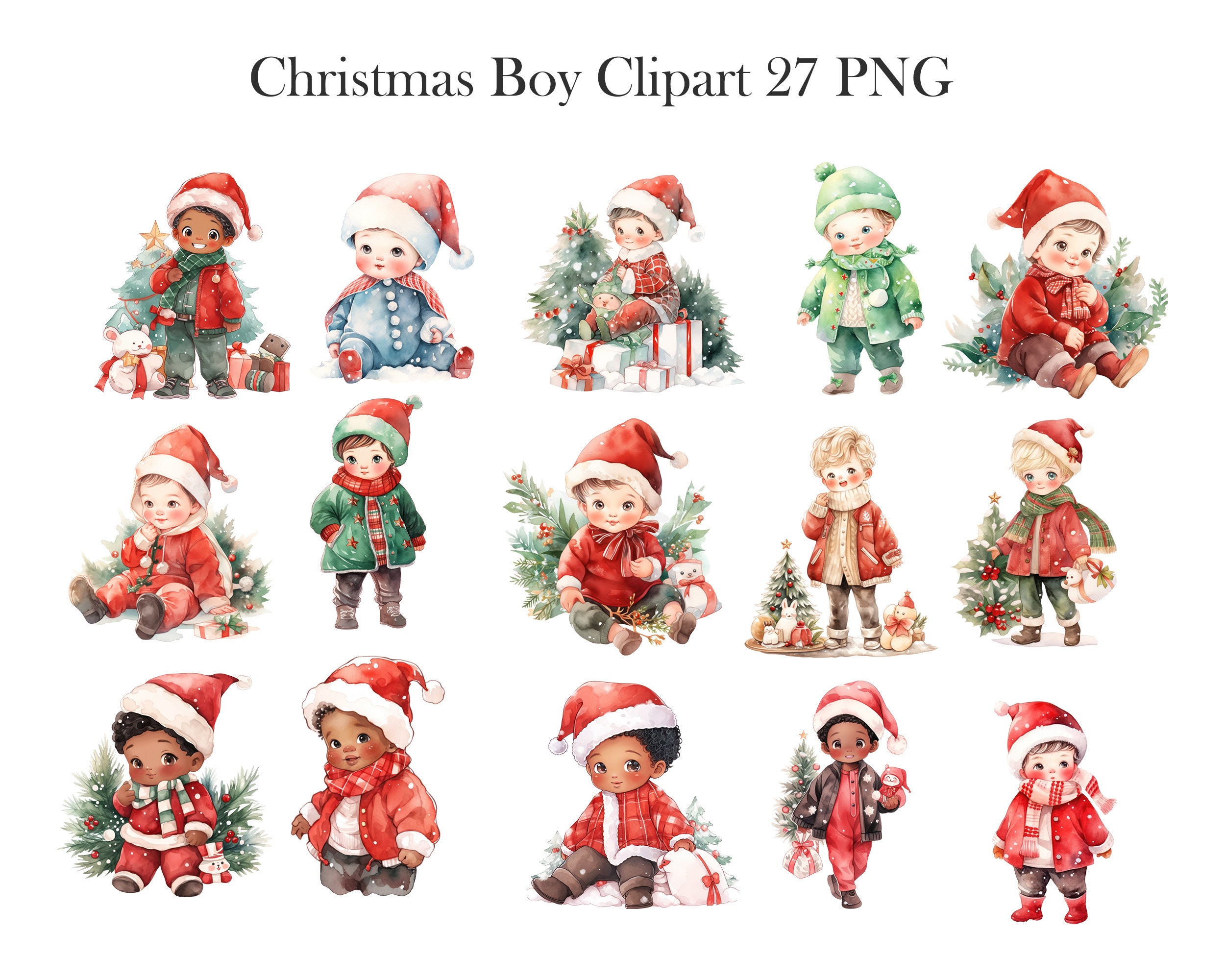 Christmas Boy PNG Clipart, Christmas Cute Boy Sublimation, Digital ...